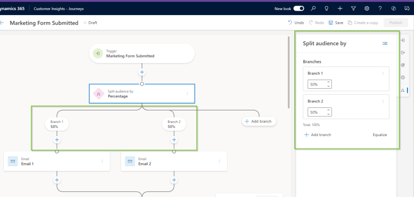 Preview -Split Audience in the Customer Journey by Percentage/Number ...